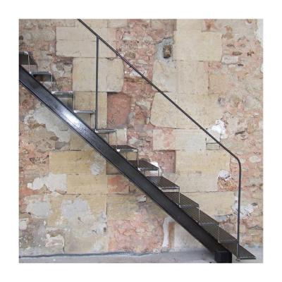 中国 Interior stair stainless steel handrail metal glass staircase 販売のため