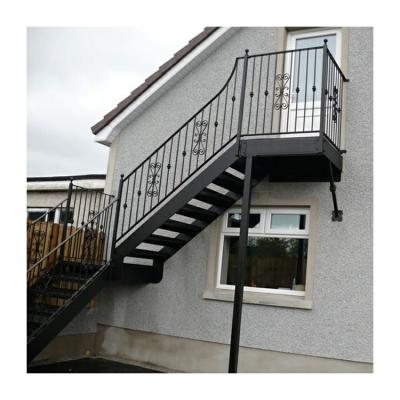 中国 Pretty stairs metal straight steel wrought iron staircase 販売のため