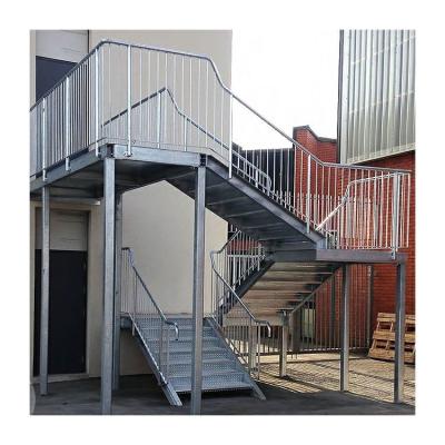 中国 Double cantilevered stair stainless steel glass straight indoor metal staircase 販売のため