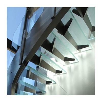 Cina Modular staircase kits tempered glass staircase cost height quality walnut straight staircase in vendita
