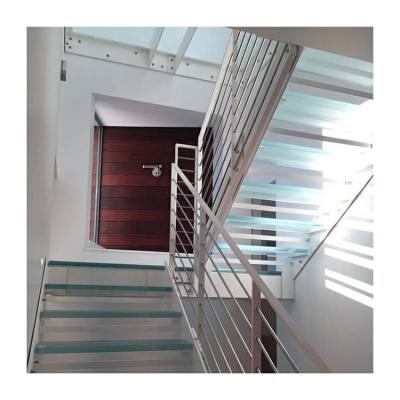 Cina Modular staircase kits tempered glass staircase cost height quality walnut straight staircase in vendita