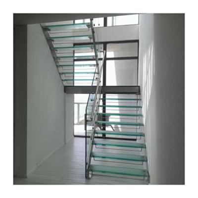 Cina Modular staircase kits tempered glass staircase cost height quality walnut straight staircase in vendita
