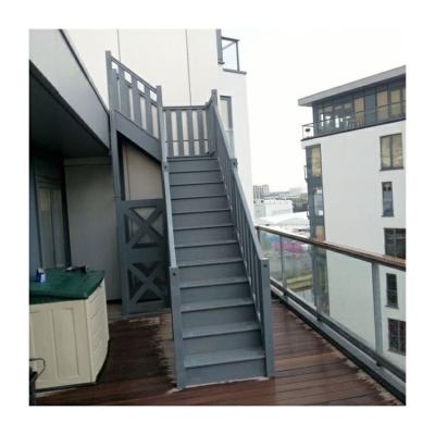 中国 Professional design stair steel fire escape wrought iron rod railing staircase 販売のため
