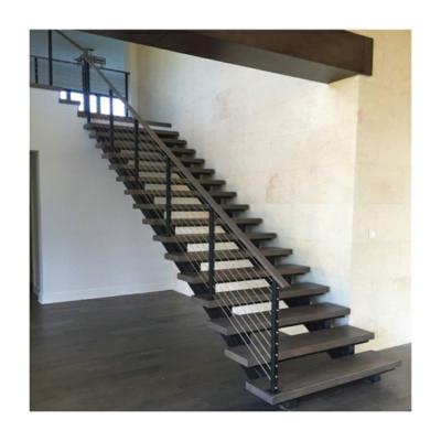Cina Made in China invisible stringer straight staircase luxury wooden stairs in vendita