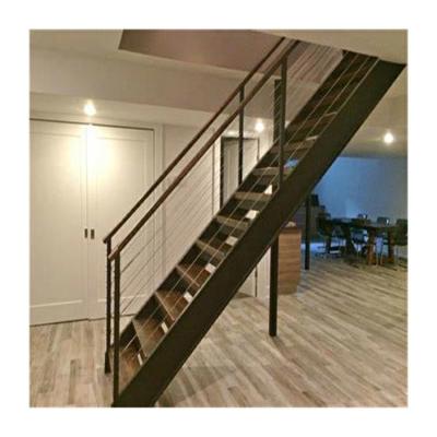 Cina Elegant style straight staircase for house u shaped wood stair in vendita