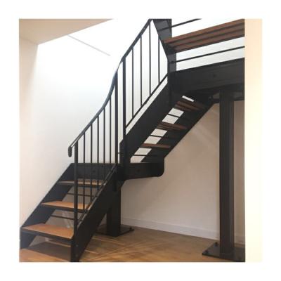 Cina Manufacturer supply hight -end straight staircase used indoor solid wood handrail stairs in vendita