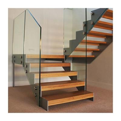 China Manufacturer supply hight -end straight staircase used indoor solid wood handrail stairs Te koop