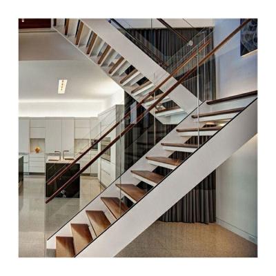 China Manufacturer supply hight -end straight staircase used indoor solid wood handrail stairs Te koop