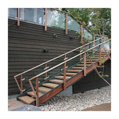 Cina Good quality living room straight staircase wooden handrail stair in vendita