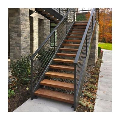 Cina Good quality living room straight staircase wooden handrail stair in vendita