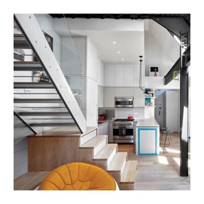 Cina Good quality living room straight staircase wooden handrail stair in vendita