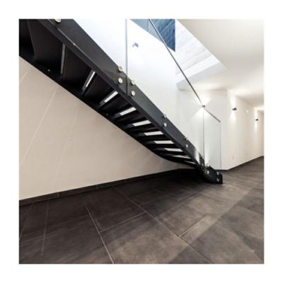 Cina Project straight staircase supply thick solid wooden tread stair in vendita