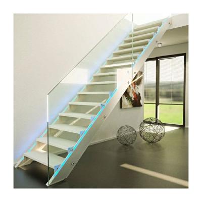 Cina Residential marble tread straight staircase customized solid wooden tread stair in vendita
