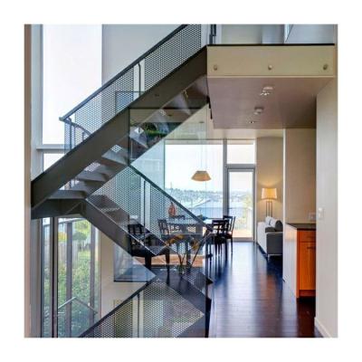 Cina Latest fashion european style straight stairs high level wood box tread staircase in vendita