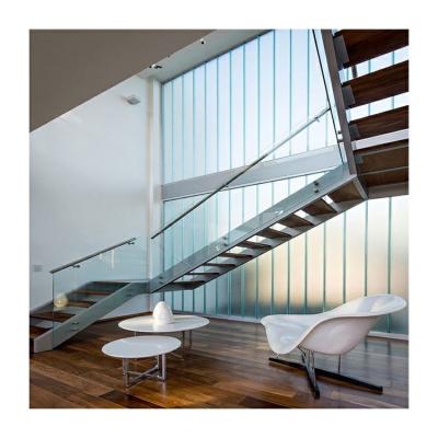 Cina Perfect quality height quality walnut straight stairs red wooden tread staircase in vendita