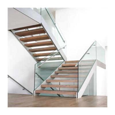 China WA-SDS1234 Custom Wood Staircase Modern U Shape Straight Stairs Te koop
