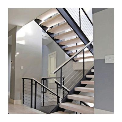 China WA-SDS1234 Custom Wood Staircase Modern U Shape Straight Stairs Te koop