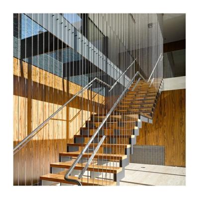 Cina Indoor Straight Oak Staircase Modern Steel Wood Staircase Customized in vendita