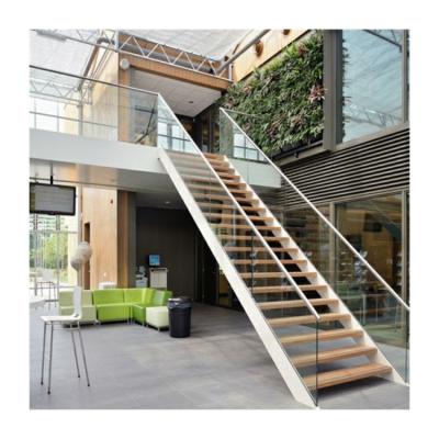 Cina Indoor Straight Oak Staircase Modern Steel Wood Staircase Customized in vendita