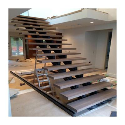 Cina Indoor Straight Oak Staircase Modern Steel Wood Staircase Customized in vendita