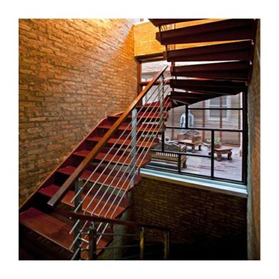 Cina Indoor Straight Oak Staircase Modern Steel Wood Staircase Customized in vendita
