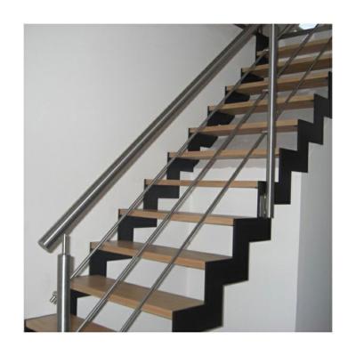 Cina Residential Glass Wood Staircase Architectural Straight Stairs Customized in vendita