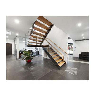 Cina Residential Glass Wood Staircase Architectural Straight Stairs Customized in vendita