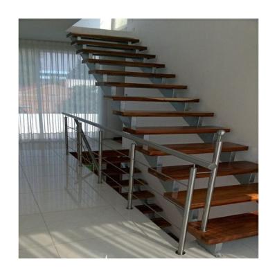 Cina Residential Glass Wood Staircase Architectural Straight Stairs Customized in vendita