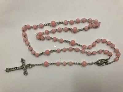 China Glass beads nine needle handmade string alloy cross necklace jewelry for sale