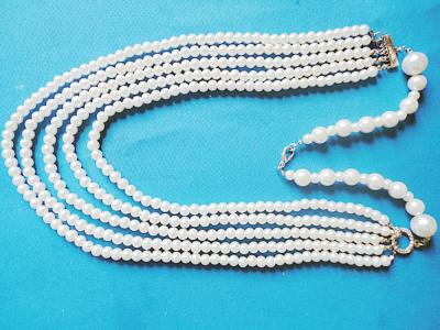 China 6# plastic white imitation pearl bridal wedding necklace fashion necklace jewelry for sale
