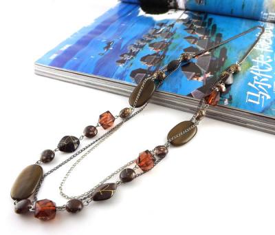 China Acrylic beads + plating chain sweater chain jewelry clothing accessories for sale