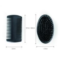 China Customize Logo Black Beard Brush And Comb Set With Beard Razor Shaving Scissors for sale