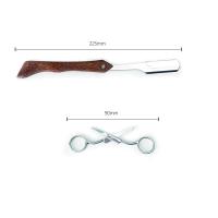 China Customize Logo Black Beard Brush And Comb Set With Beard Razor Shaving Scissors for sale