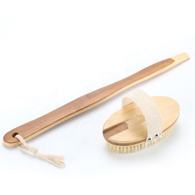 China Bristle Sisal Custom Logo Houten doucheborstel voor exfoliëren en huidverzorging Te koop