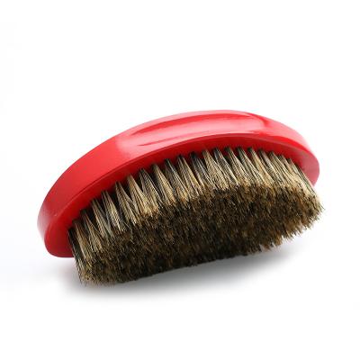 China Custom Logo Wood Handle 360 Wave Brush for Soft Medium Bristles Curly Hair for sale