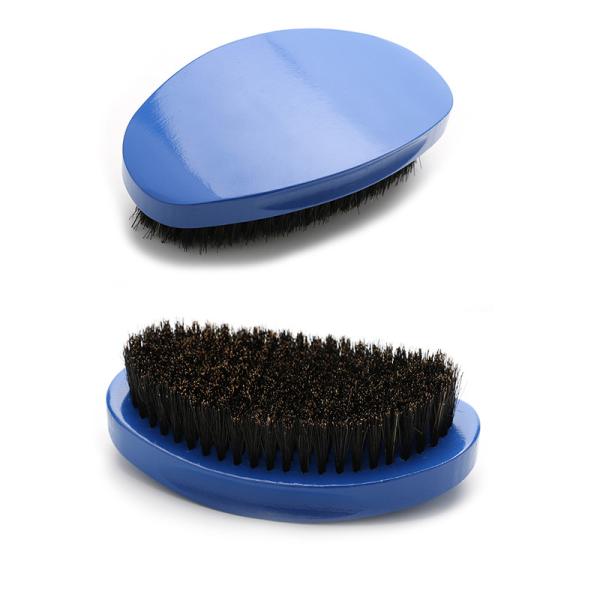 Quality Custom Blue Bent Wave Brush Curve For 360 Soft Boar Bristle For Hair Growth for sale