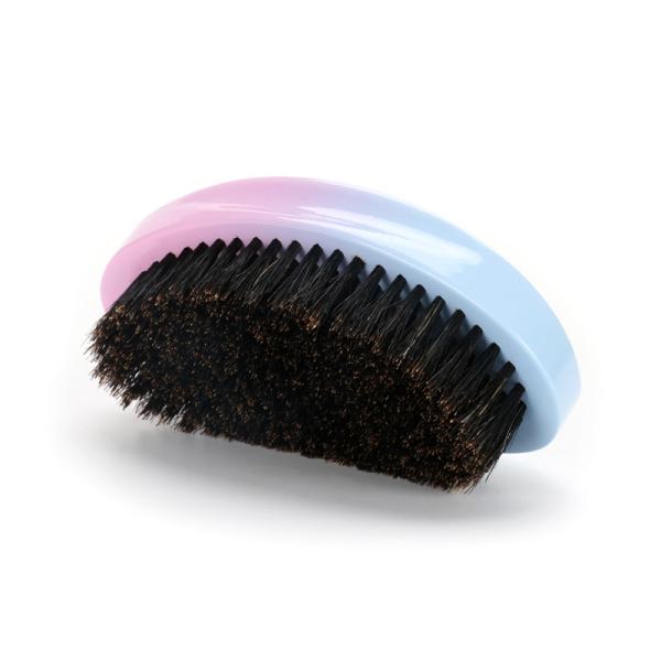 Quality Custom Logo 360 Wave Brush PU Gradient Glossy Soft Medium Bristle Wood Curved for sale