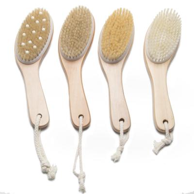 China Exfoliërend Droog Lichaam Bad Douche Borstel Kippenpootjes Vorm Natuurlijk Houten Nylon for sale
