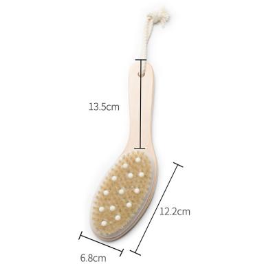 Cina Esfoliante corpo asciutto bagno doccia spazzola gambe di pollo forma di nylon di legno naturale in vendita