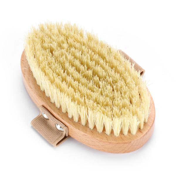 Quality Natural Beechwood Sisal Vegan Back Body Brush Dry Brush For Sensitive Skin for sale