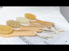 Exfoliërend Droog Lichaam Bad Douche Borstel Kippenpootjes Vorm Natuurlijk Houten Nylon