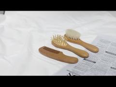 Customized Wood Baby Brush Set With Soft Bristles Natural Goat Hair 4Pcs