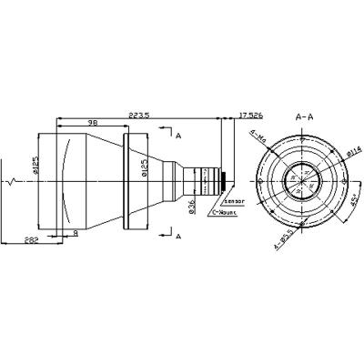 China Super Thin Telecentric Lens 0.090X GA Large Field for Machine Vision Inspection for sale
