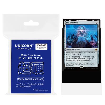 China 50pcs Ultra Hard TCG Card Sleeves 150 Micron Protector 70X95MM Triple Card Sleeves for sale