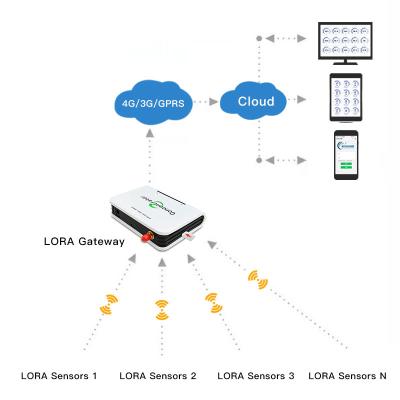 China Long Distance Lora Sensor Wireless Gateway Compatible 3G GSM/GPRS 4G Lora Gateway for sale