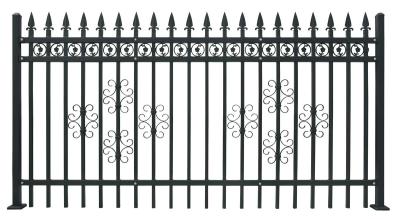 China Antique brass color wrought iron fence Residential place Fence panels model DK003 for sale