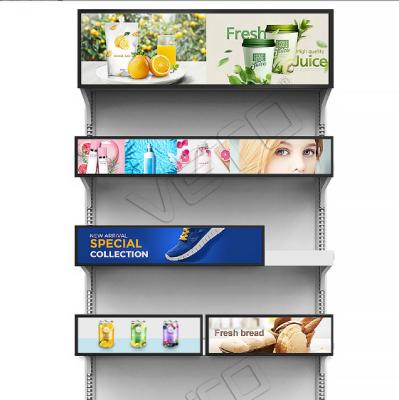 China Ultra Wide Stretched Bar LCD Display Shelf Edge Digital Signage Android WiFi Screen Smart Media Player Monitor OEM for sale
