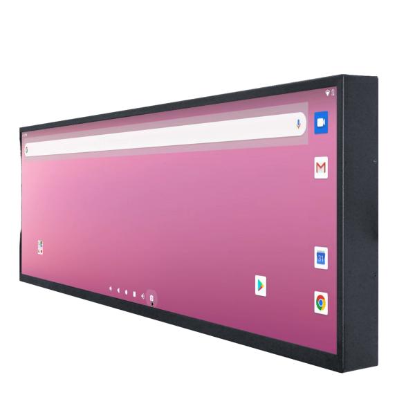 Quality MJK Stretch Monitor 28.6 Inch LCD Display Digital Signage Shelf Talker Supermarket Advertising Screen SDK Elevator Subway for sale