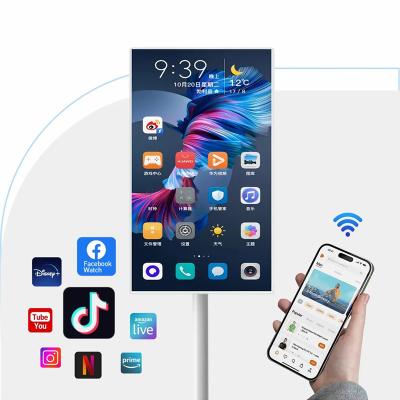 China 32 Inch Movable Smart Screen Rollable Touch TV Battery Powered Portable IPS Monitor Wireless Companion Display Factory for sale