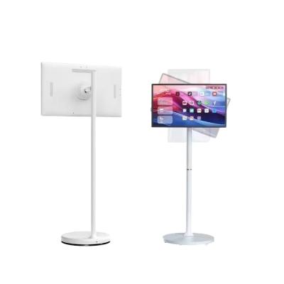 China 32 Inch Rollable Smart Screen Touchscreen TV Wireless Moveable Monitor Battery Powered Stand Display for Smart Home Factory for sale